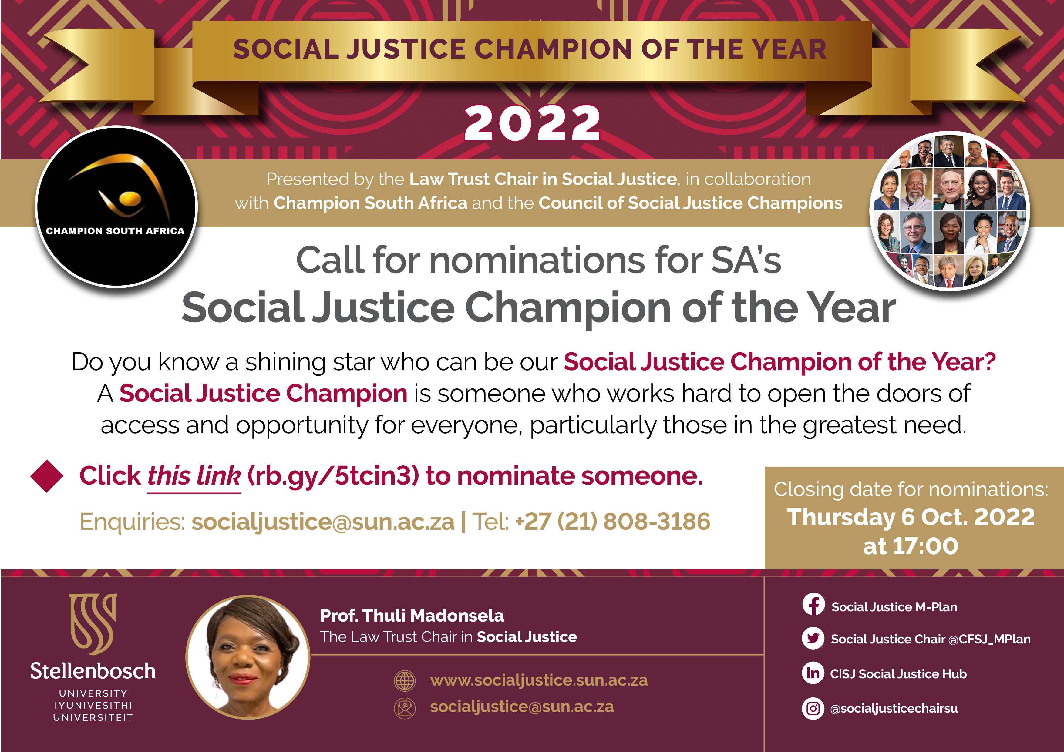Vote for your 2022 Social Justice Champion | Centre for Social Justice